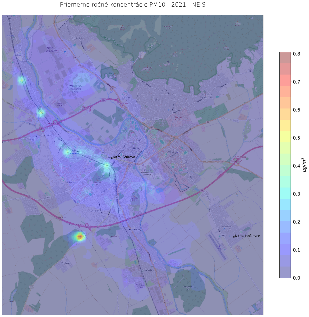 Výstupy modelovania s vysokým rozlíšením - NR - Nitra - spolu - SHMÚ